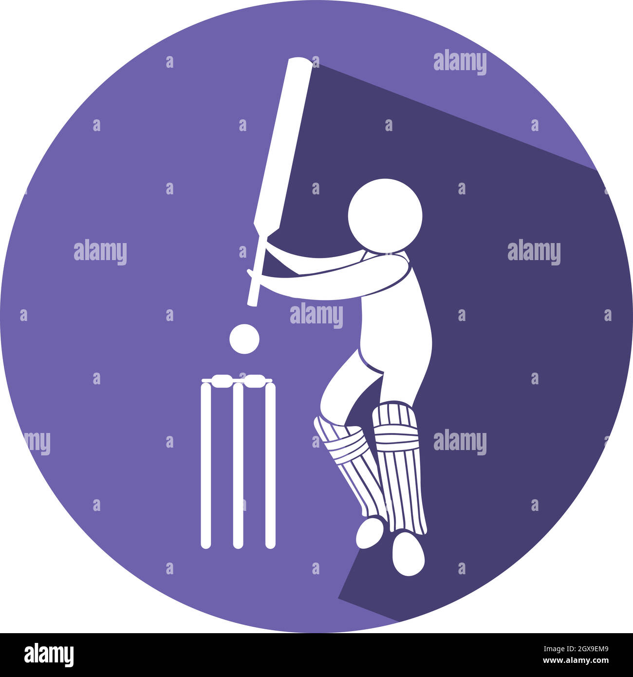 Cricket icon on round badge Stock Vector Image & Art - Alamy