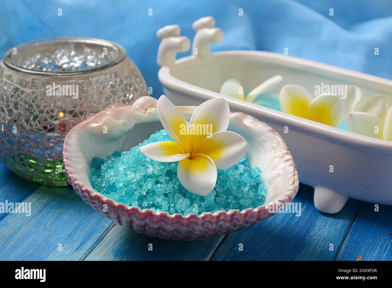 Spa and body care products. Dead Sea salt for bath . Natural ...