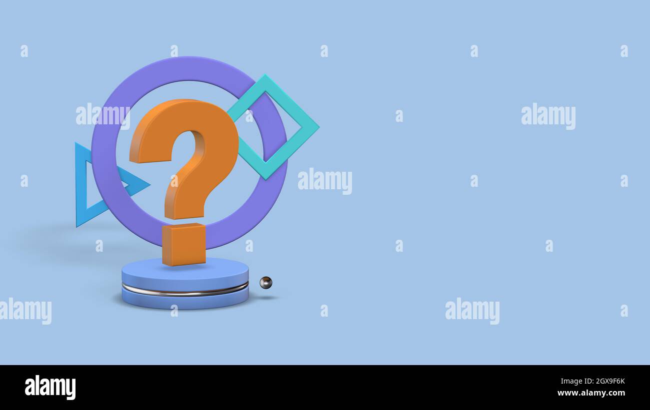 question mark with abstract geometric shapes, modern style, pastel ...