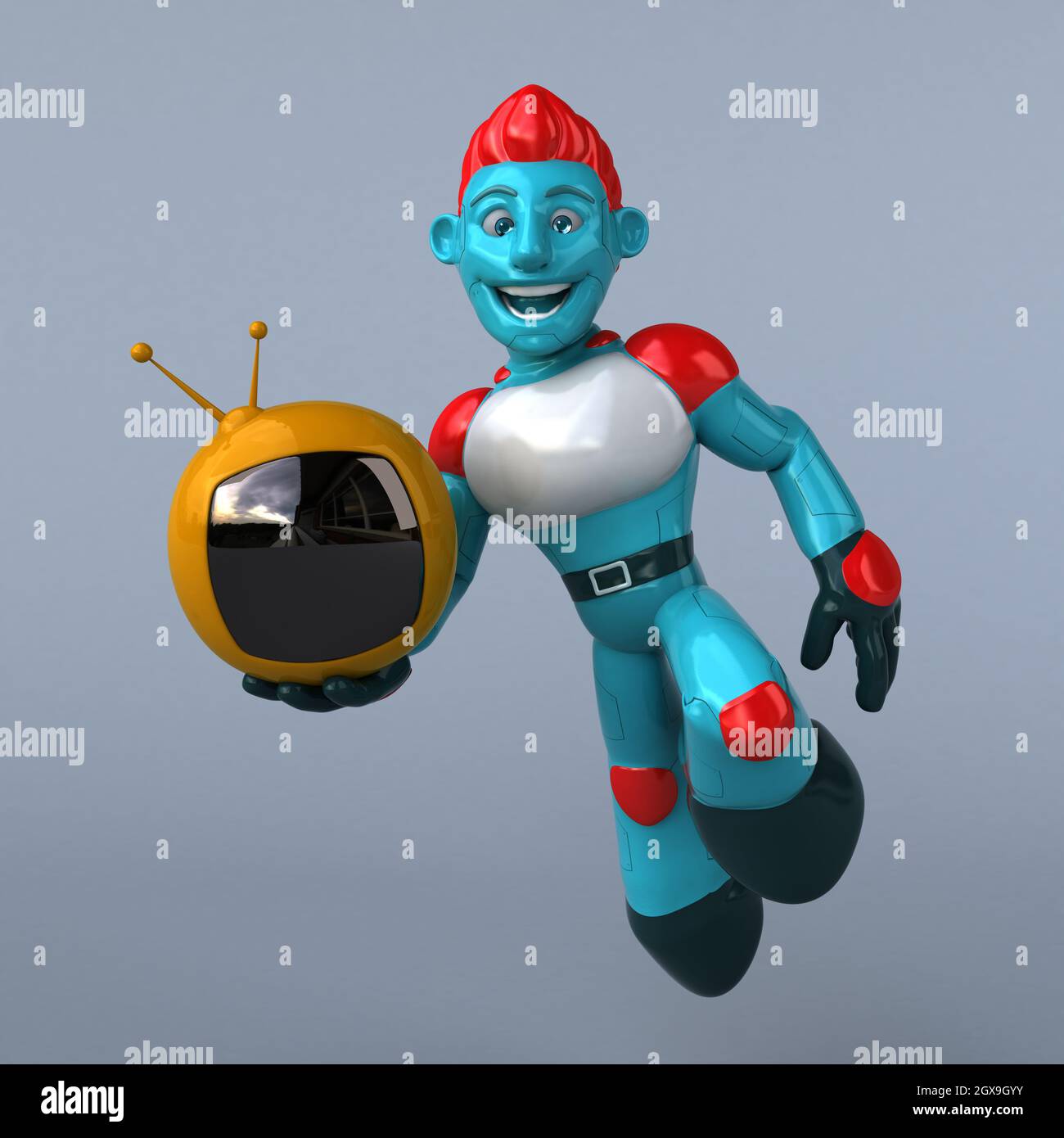 Red Robot - 3D Illustration Stock Photo - Alamy