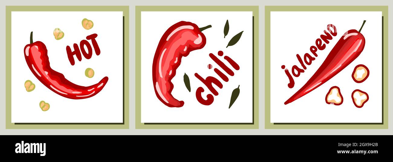 Vector template for printing on textiles with peppers. Hot big pepper ...