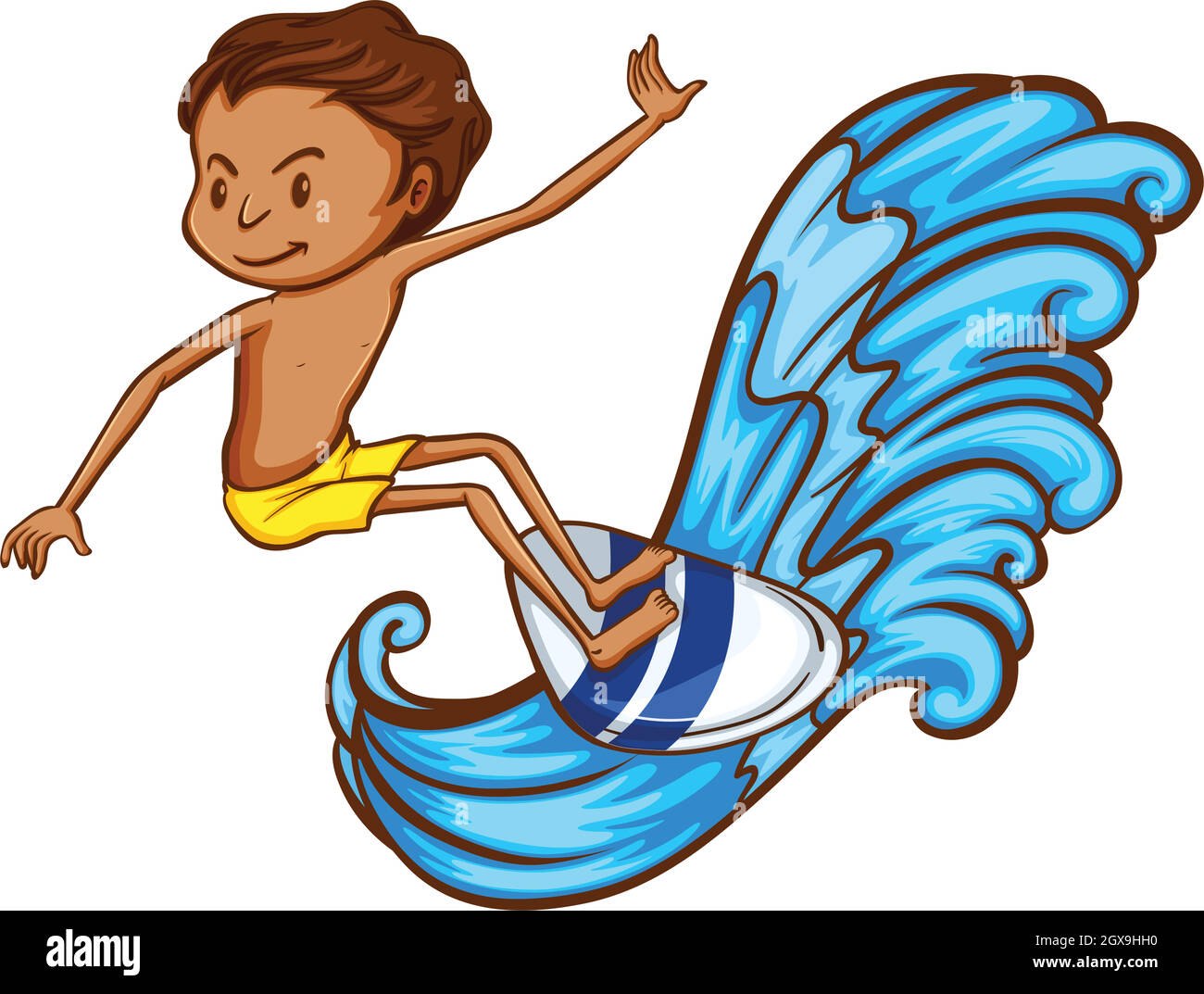 A boy enjoying the waves Stock Vector Image & Art - Alamy
