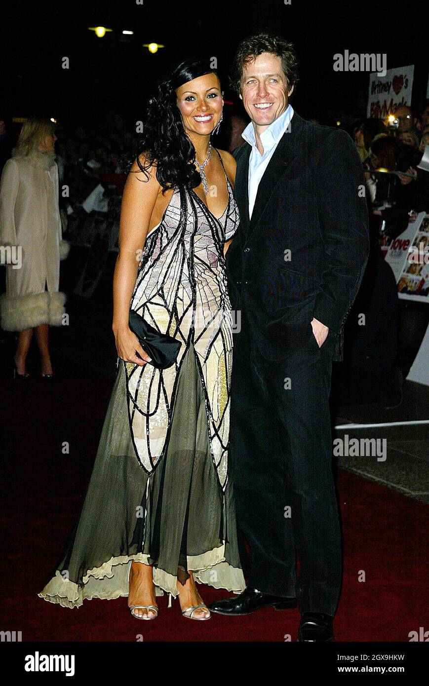 Martine McCutcheon and Hugh Grant at the premiere of Love Actually at ...