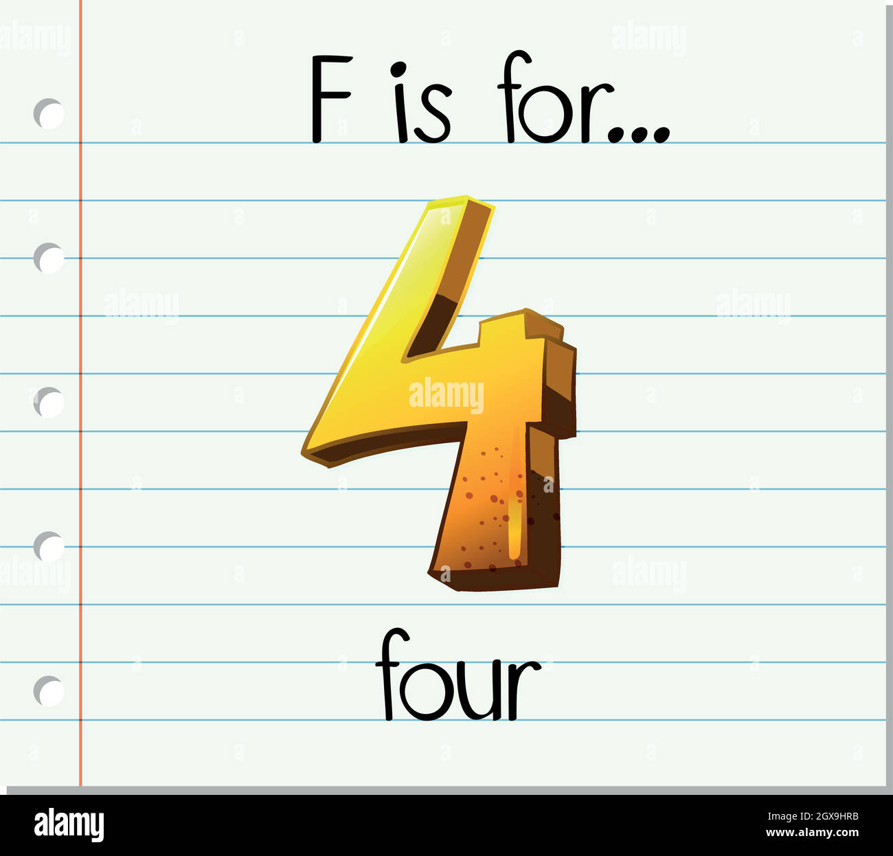 Flashcard letter F is for four Stock Vector Image & Art - Alamy