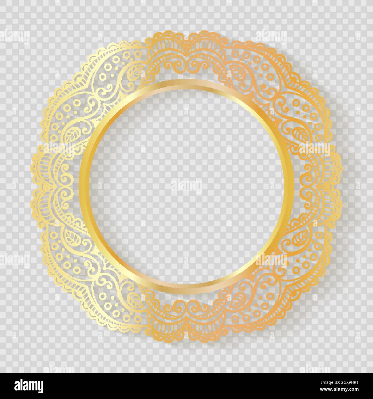 Vector vintage circle frames, made of lace with shadow. Elegant design ...