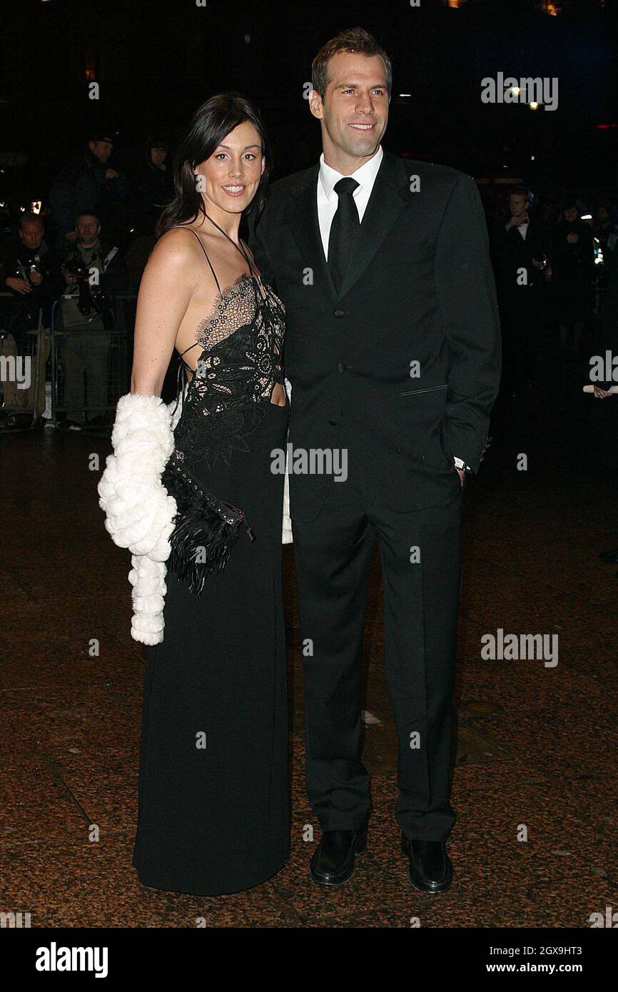 Greg Rusedski and wife Lucy at the premiere of 'Master and Commander ...