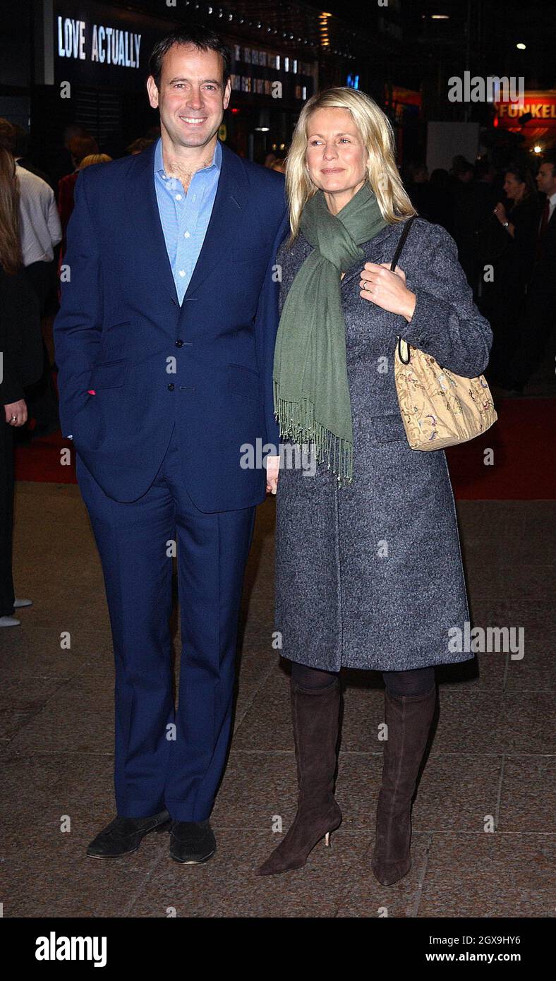 Ulrika Jonsson and husband at the premiere of Love Actually Stock Photo ...