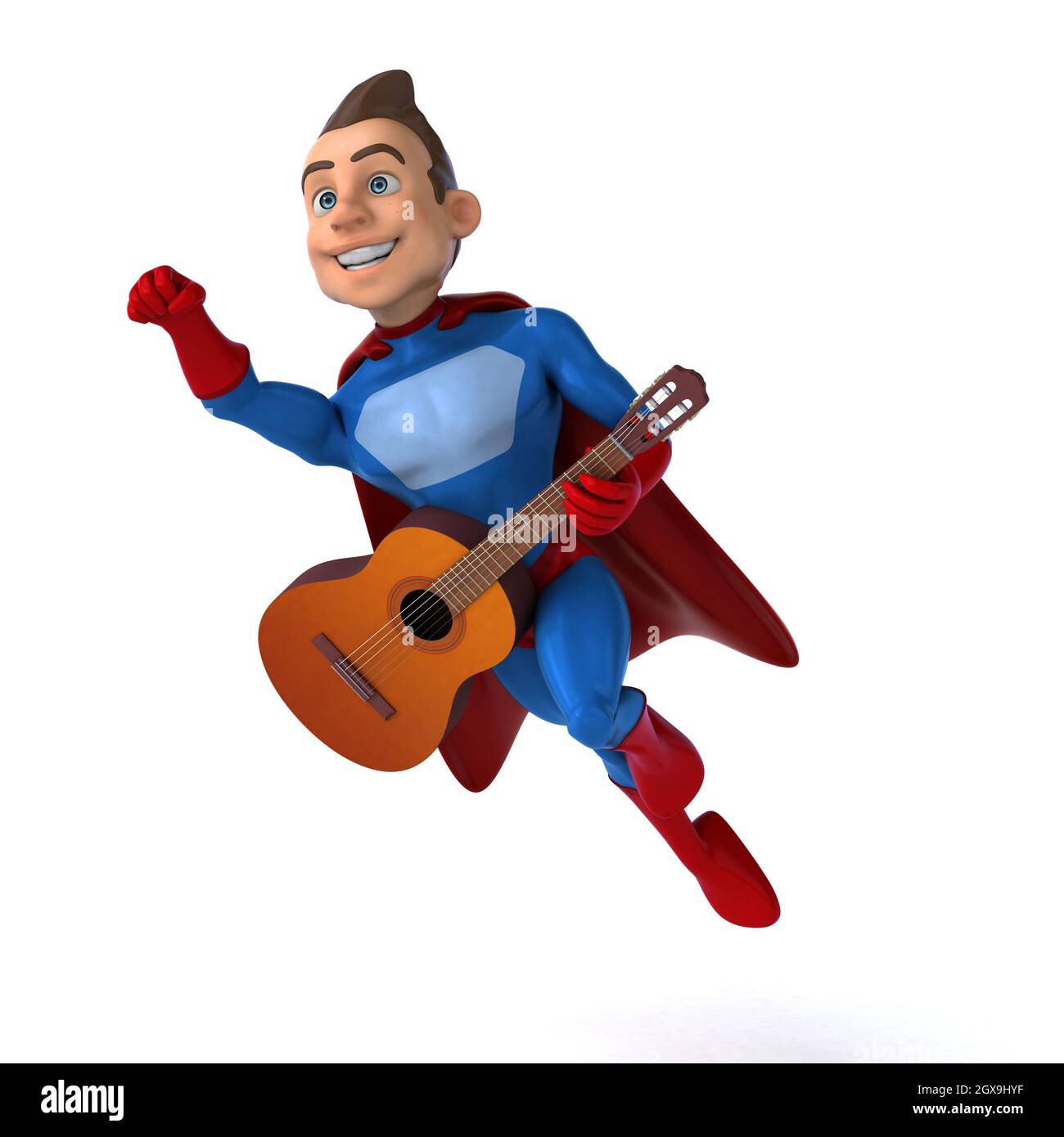 Fun 3D illustration of a fun superhero Stock Photo - Alamy