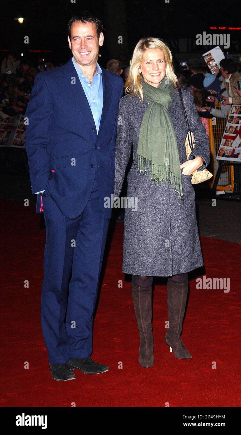 Ulrika Jonsson and husband at the premiere of Love Actually Stock Photo ...