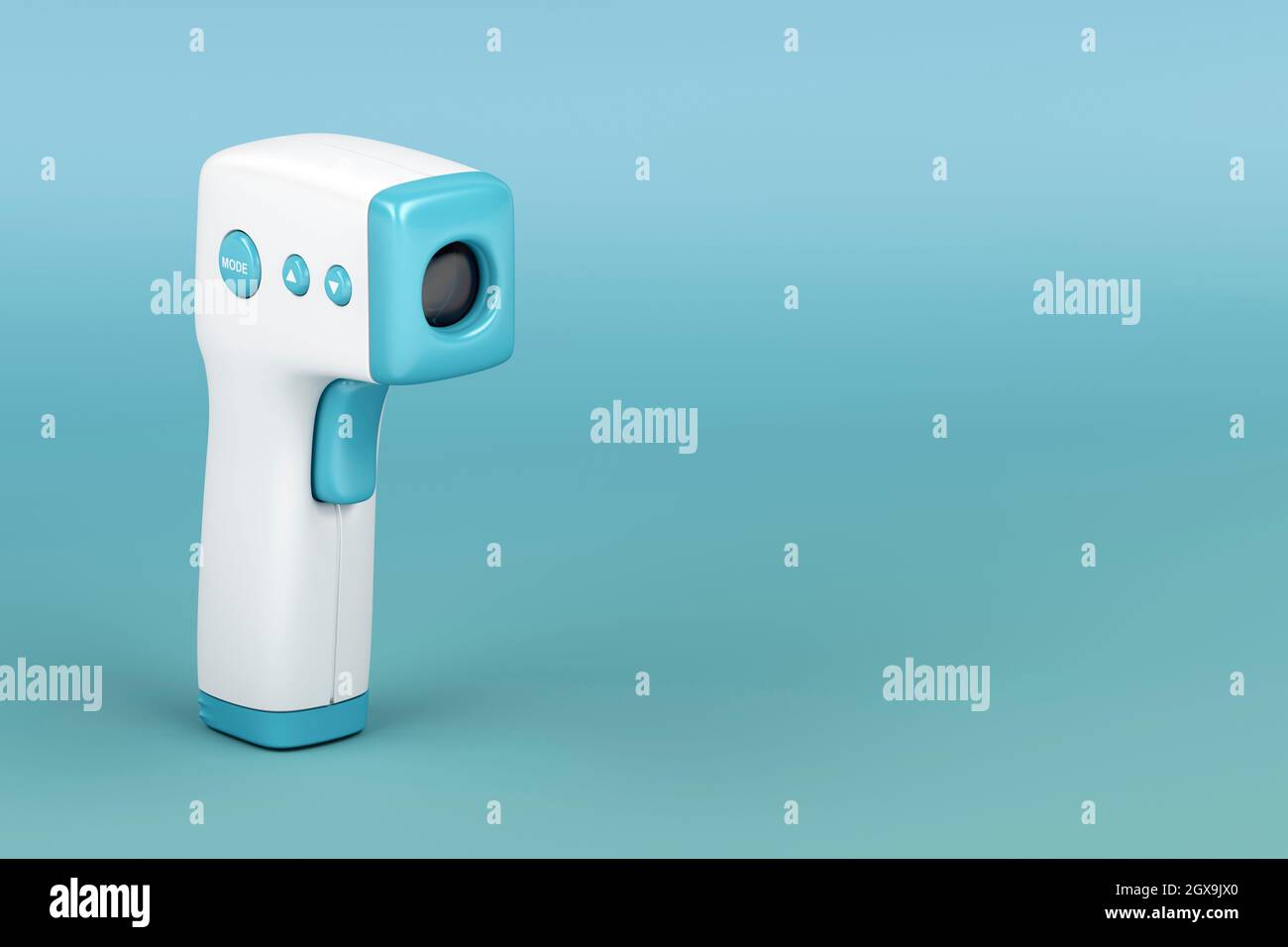 3D illustration of infrared forehead thermometer Stock Photo - Alamy