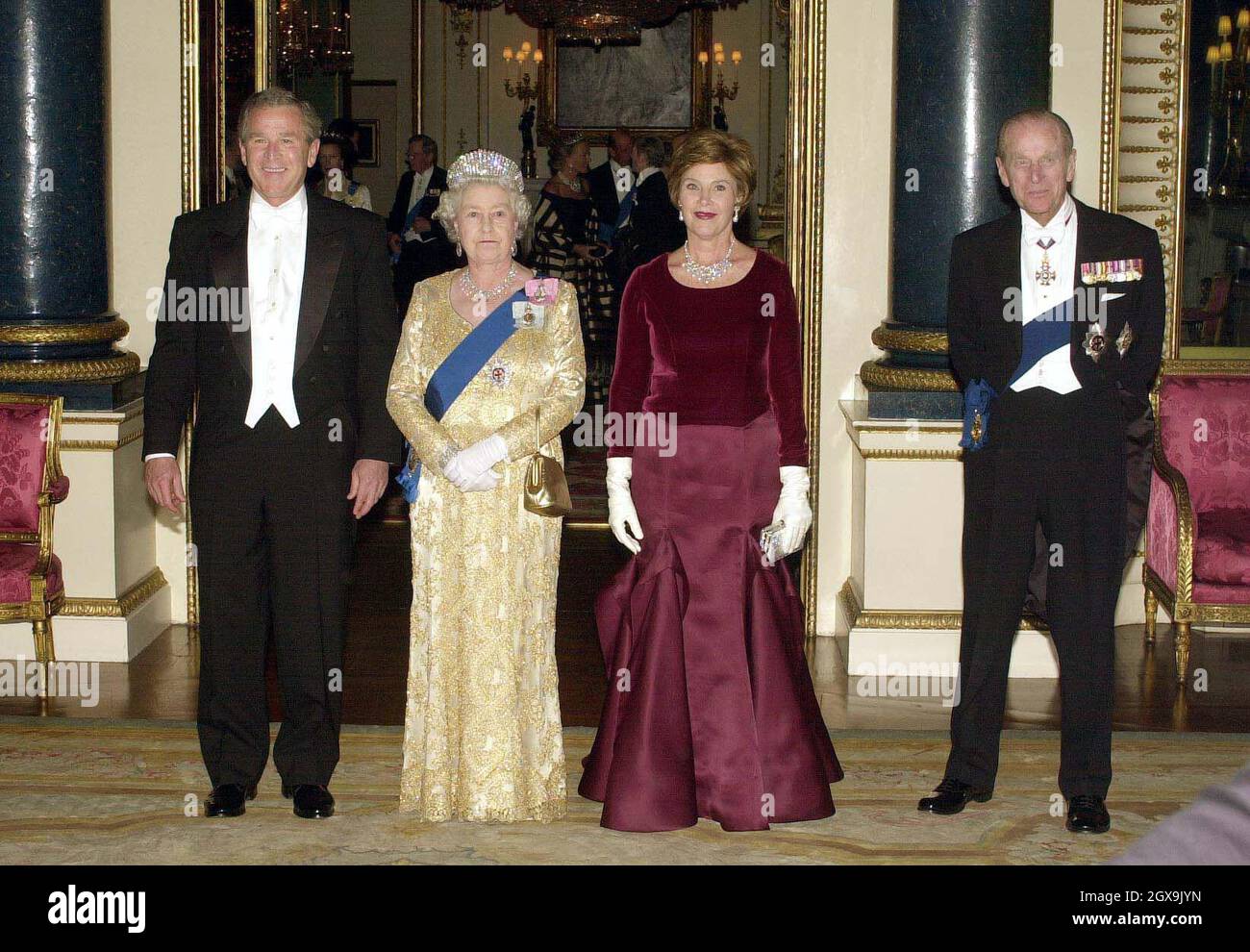 George Bush with The Queen and the Duke of Edinburgh at the State ...