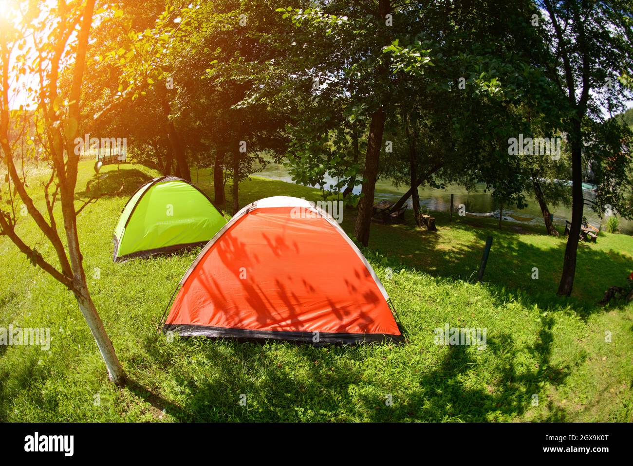 Calm relaxing camp tent hi-res stock photography and images - Alamy