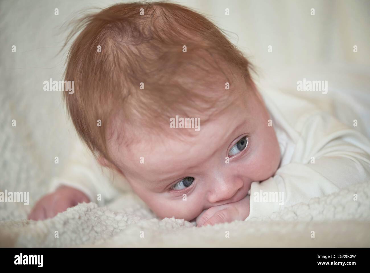 happy newborn little baby smilling portrait Stock Photo - Alamy
