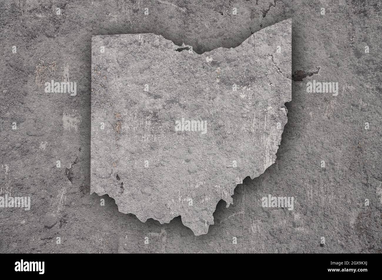 Map of Ohio on weathered concrete Stock Photo - Alamy