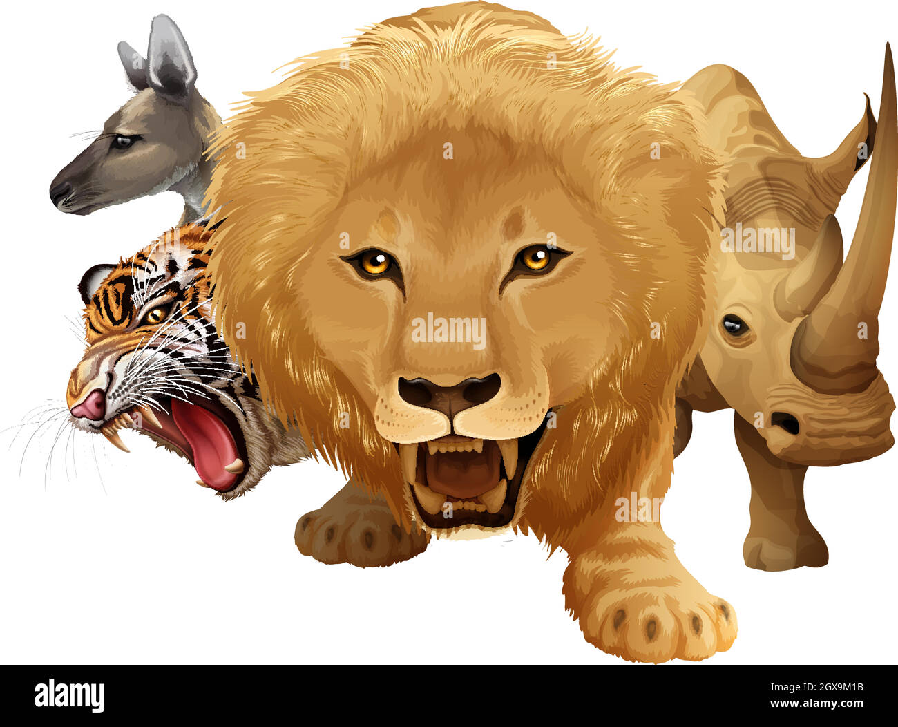 Dangerous wild animals Stock Vector Images - Alamy