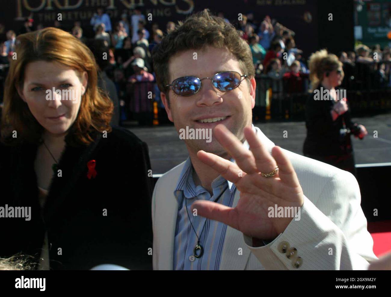 Sean Astin at the Lord of the Rings 3 Premiere Day in New Zealand Stock ...