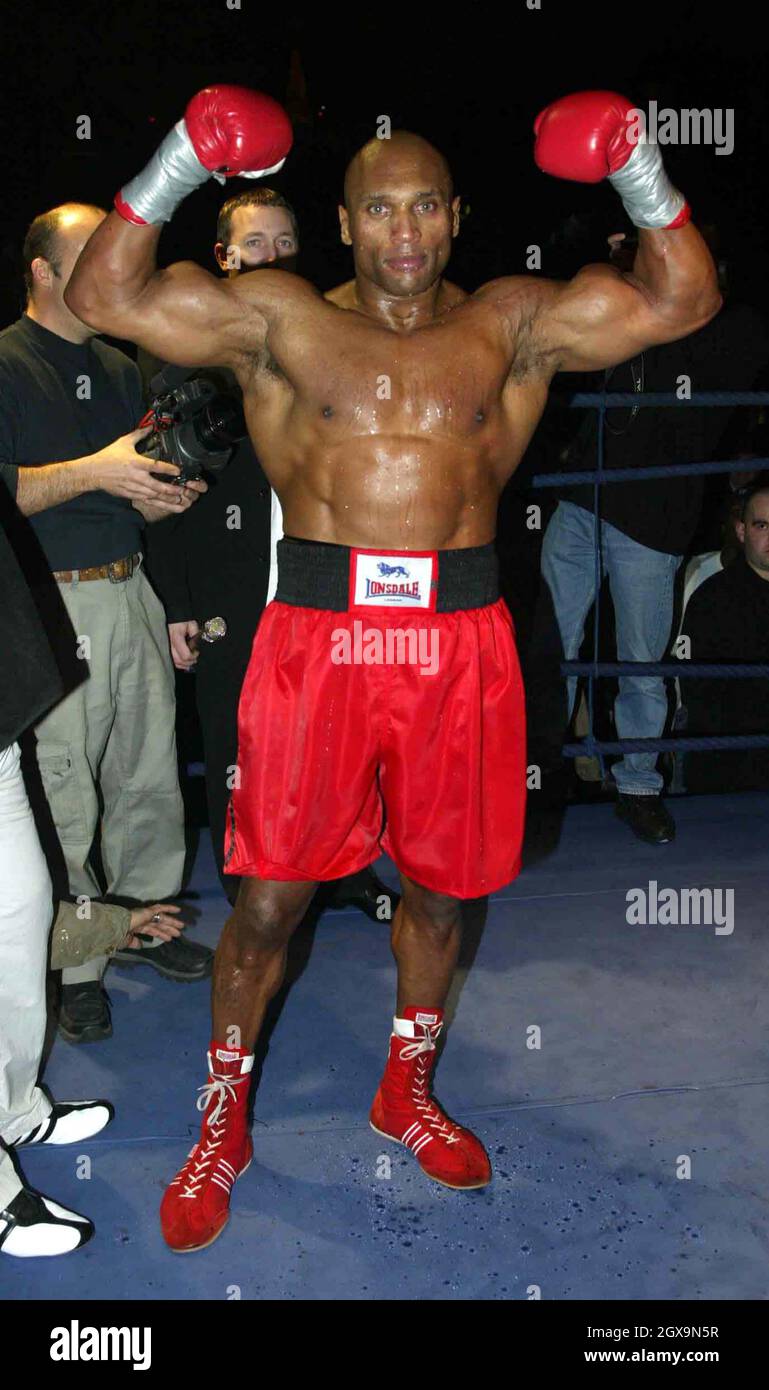 Ex gladiator Rhino wins his un-licensed boxing bout in the hammersmith ...