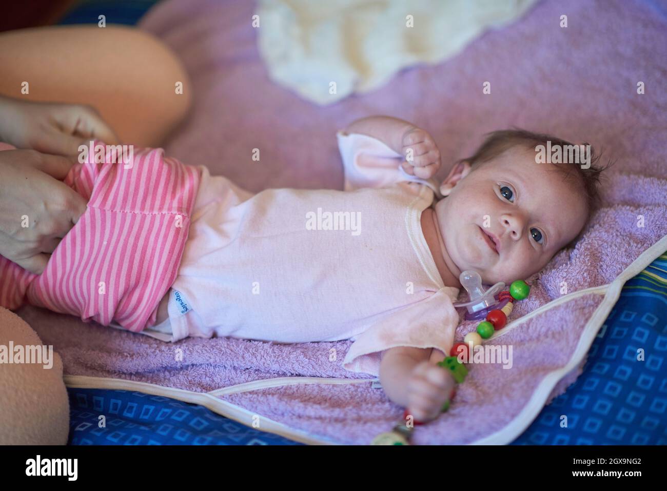 happy newborn little baby smilling portrait Stock Photo - Alamy