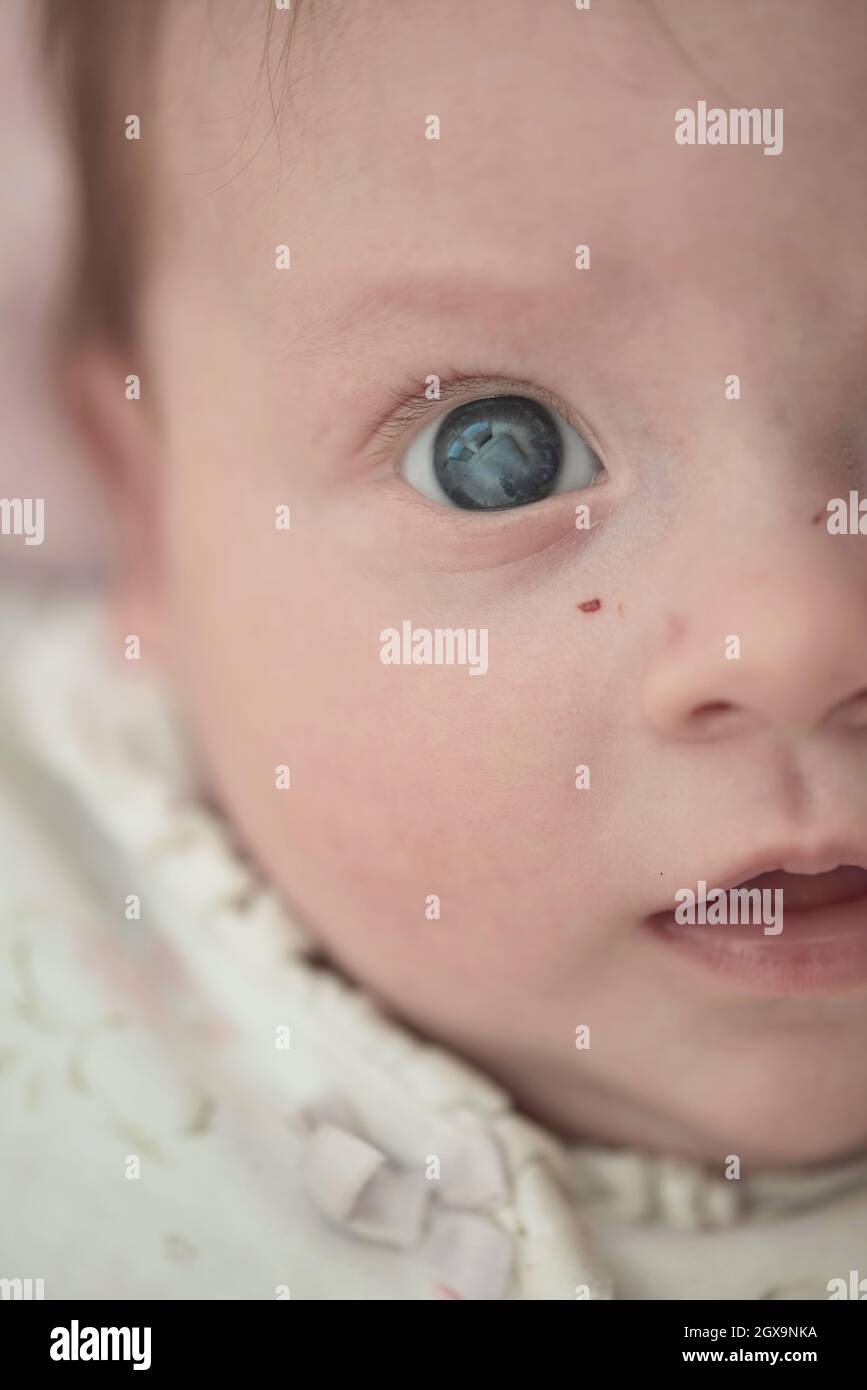 happy newborn little baby smilling portrait Stock Photo - Alamy