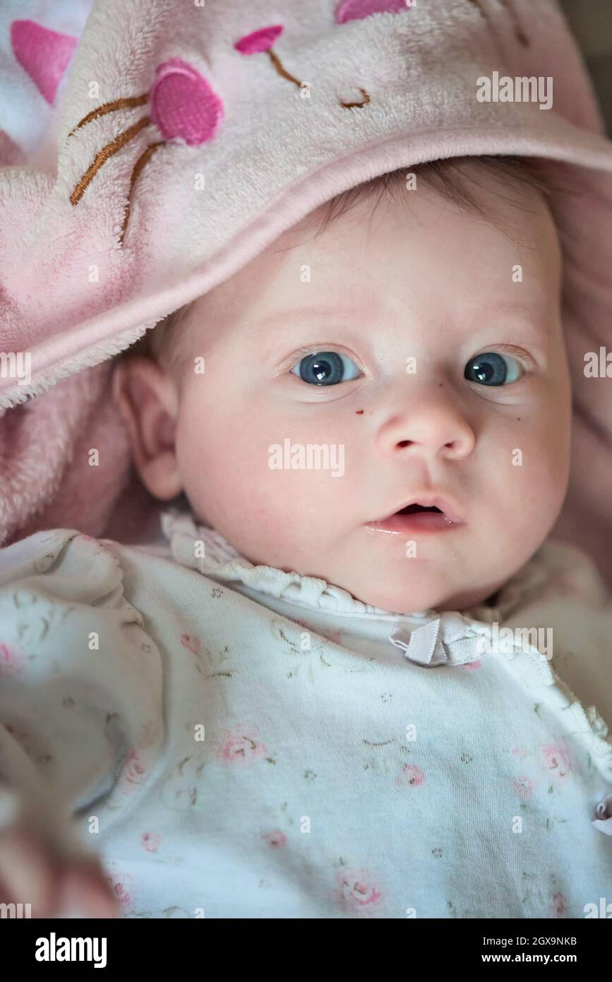 happy newborn little baby smilling portrait Stock Photo - Alamy