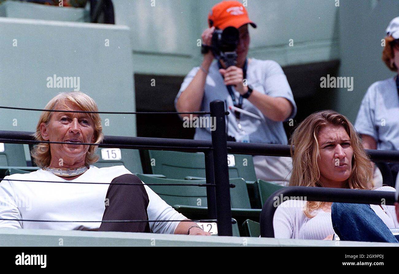 Steffi Graf and family at the Miami tennis tournament which her ...