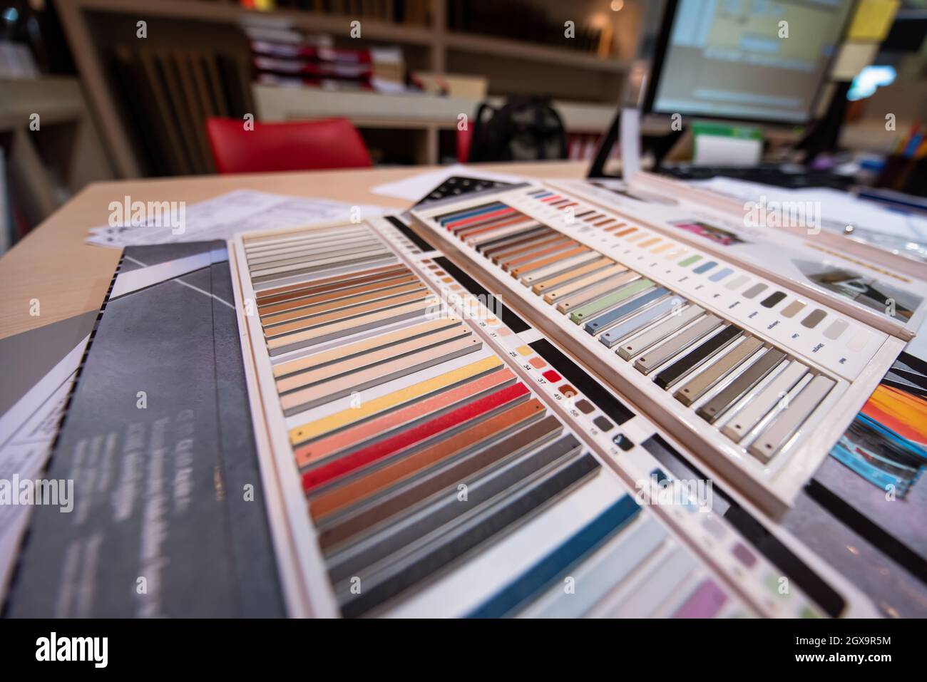 Architect & Interior designer working table with equipment and material ...