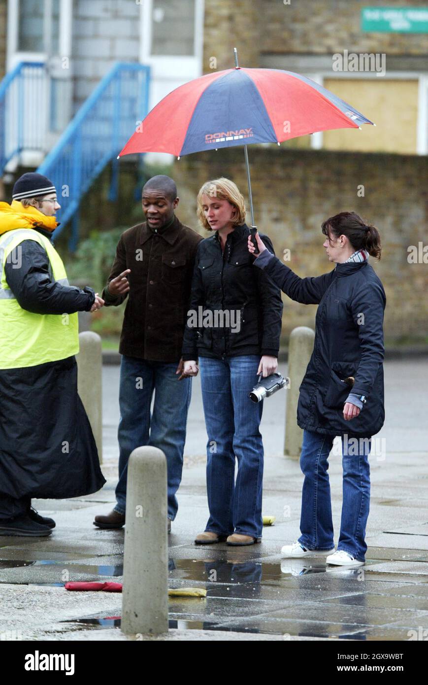 Keeley Hawes (Zoe) and David Oyelowe (Danny) film the third series of ...