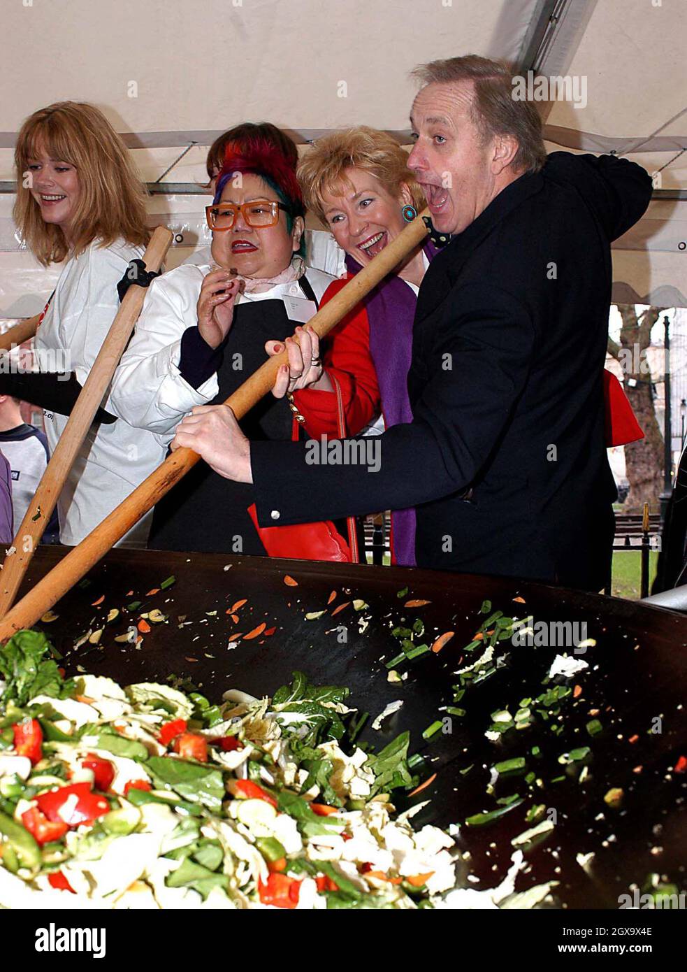 Christine and Neil Hamilton help top oriental chef Nancy Lam set the ...