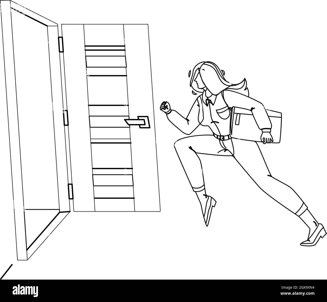 Woman leaving door Stock Vector Images - Alamy Woman leaving door Stock Vector Images - Alamy