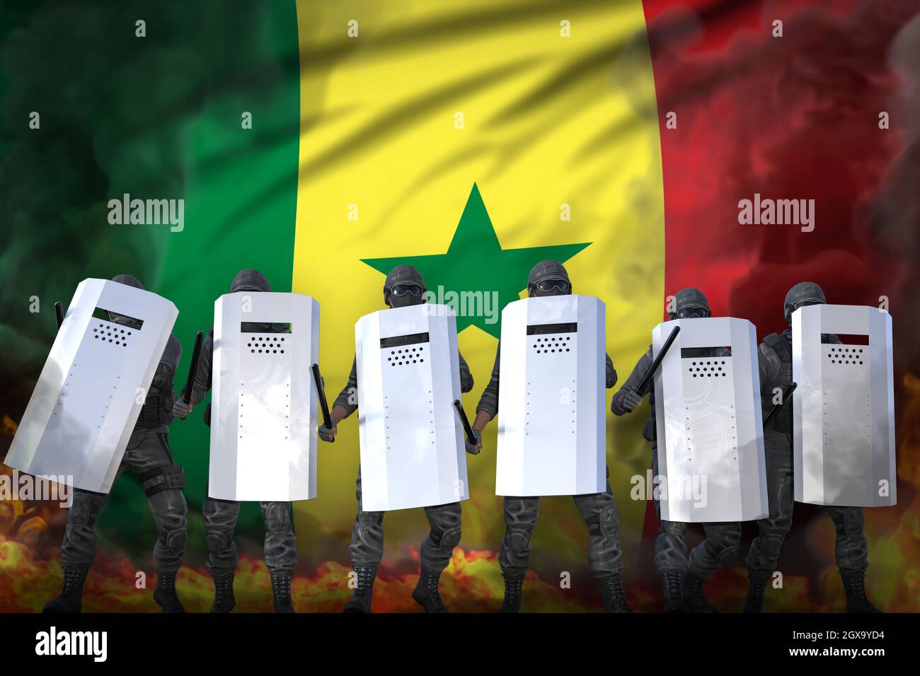 Senegal police guards protecting state against demonstration - protest ...