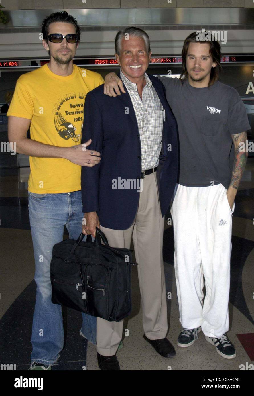 George Hamilton, Sean Stewart (ROD STEWART'S SON) and Ashley Hamilton ...