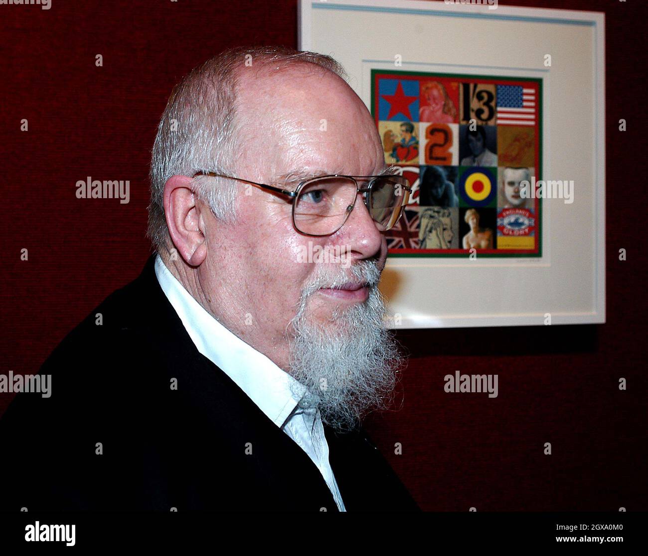 Peter Blake with his screenprint `Some Of The Sources Of Pop Art 2 2000 ...