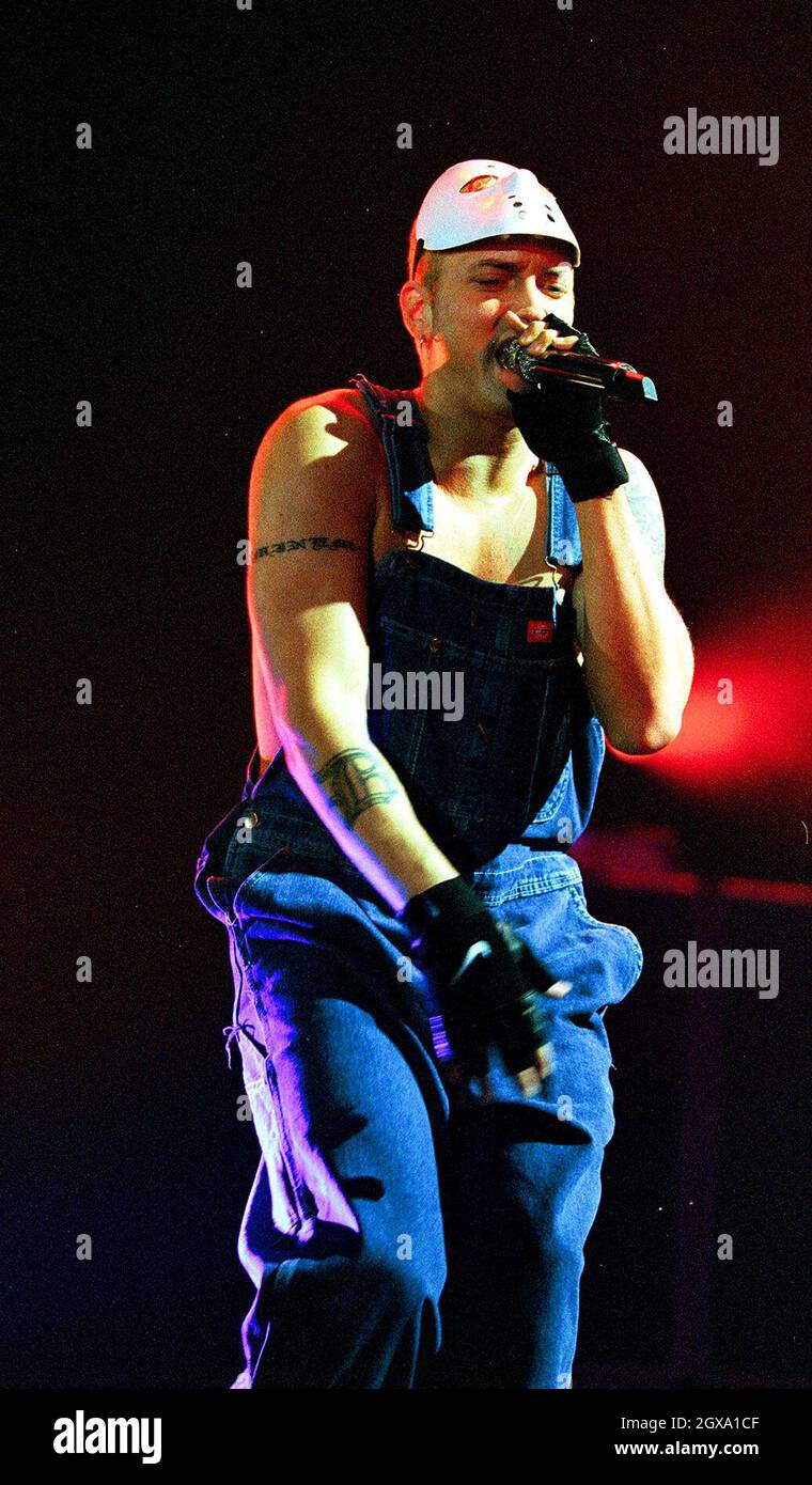 Eminem performing live in Manchester Stock Photo - Alamy