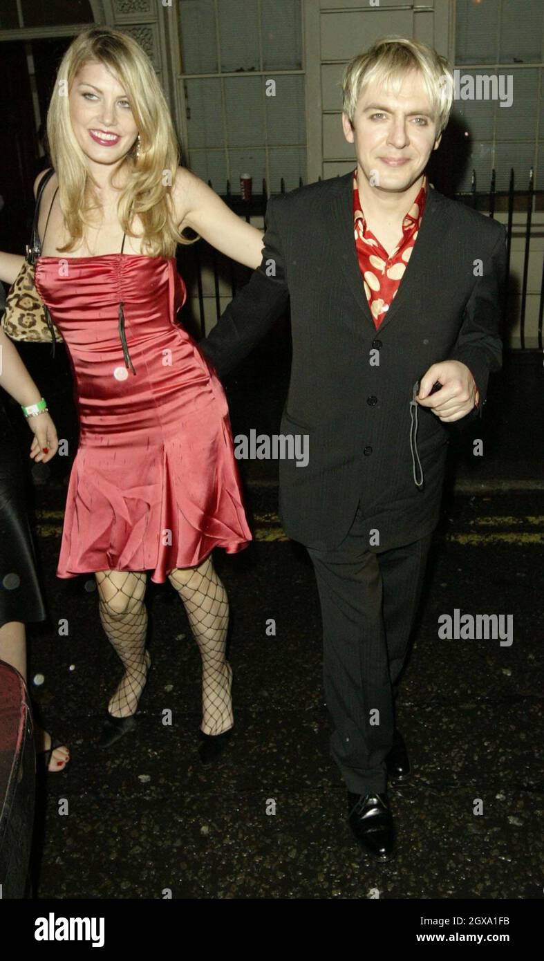 Nick Rhodes with Meredith Ostrom at Duran Duran's afterparty at Adams ...