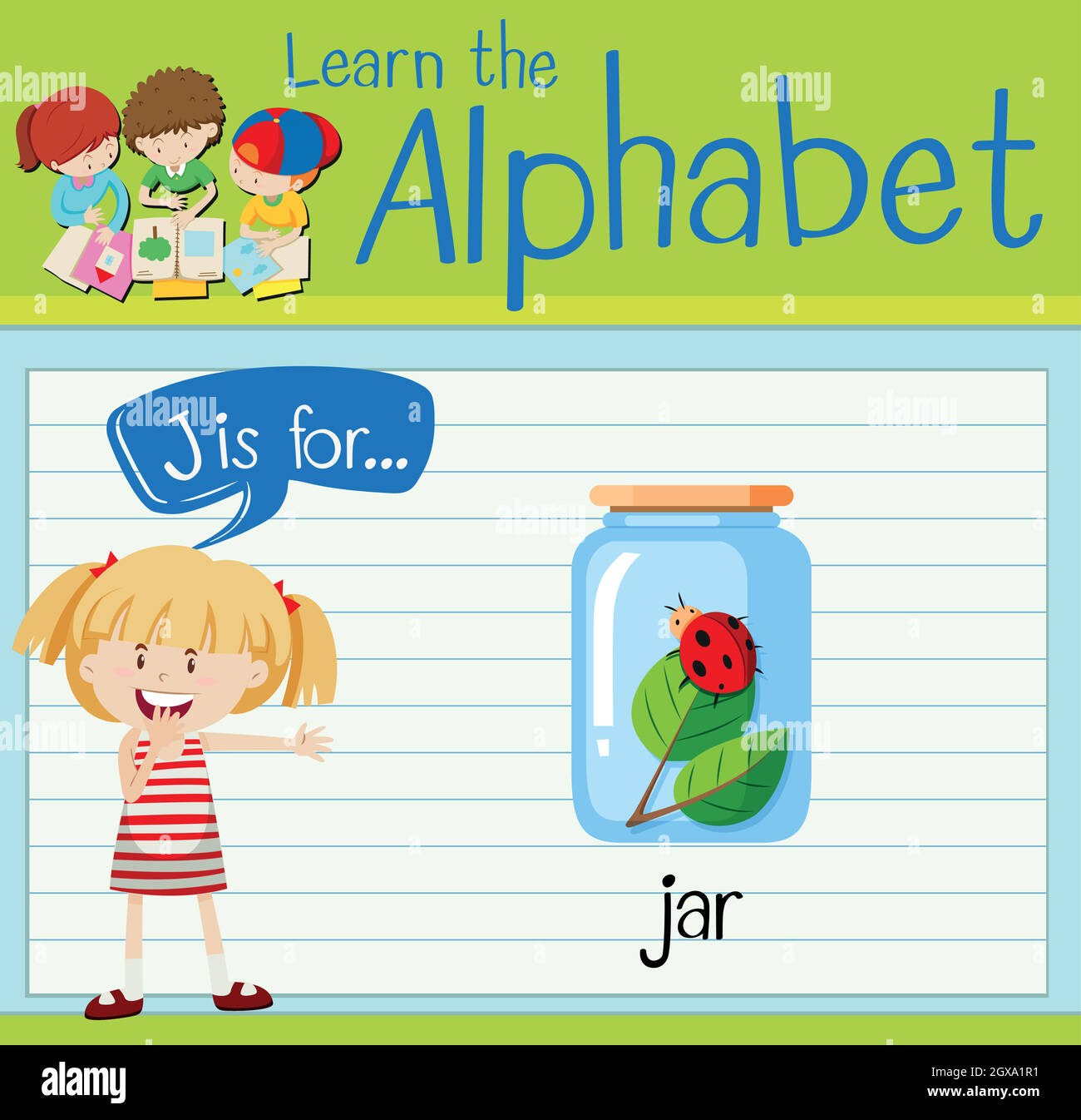 Flashcard letter J is for jar Stock Vector Image & Art - Alamy
