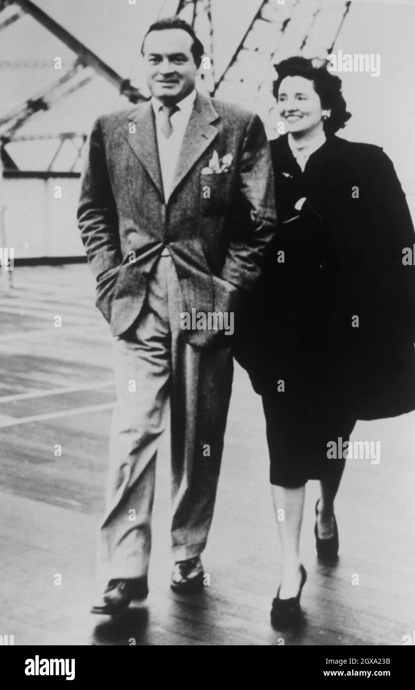 British-born American comedy actor Bob Hope with his wife Dolores Stock ...