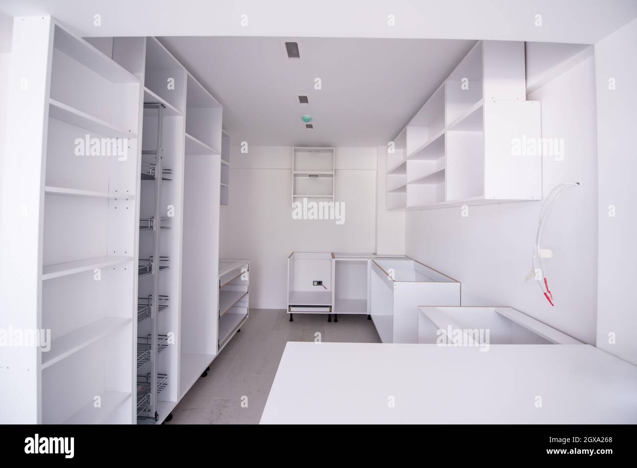 work in progress on the beautiful modern bright clean unfinished ...