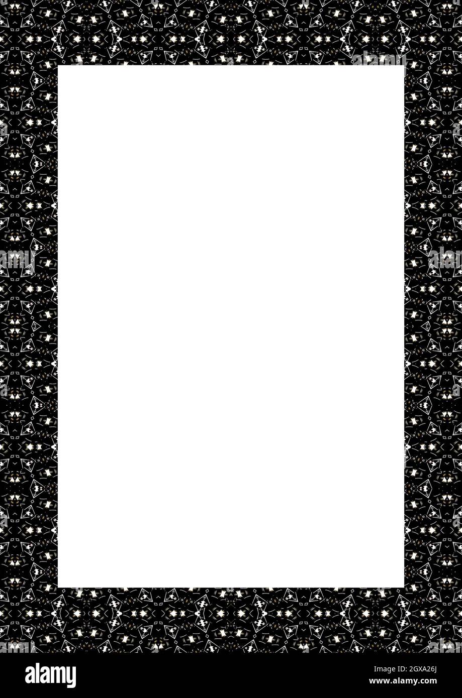 White frame background with decorated design borders Stock Photo - Alamy