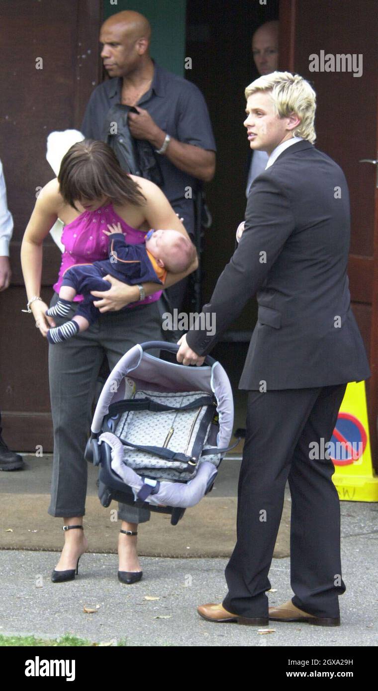 Jade goody back with partner Jeff Brazier attend the christening of ...
