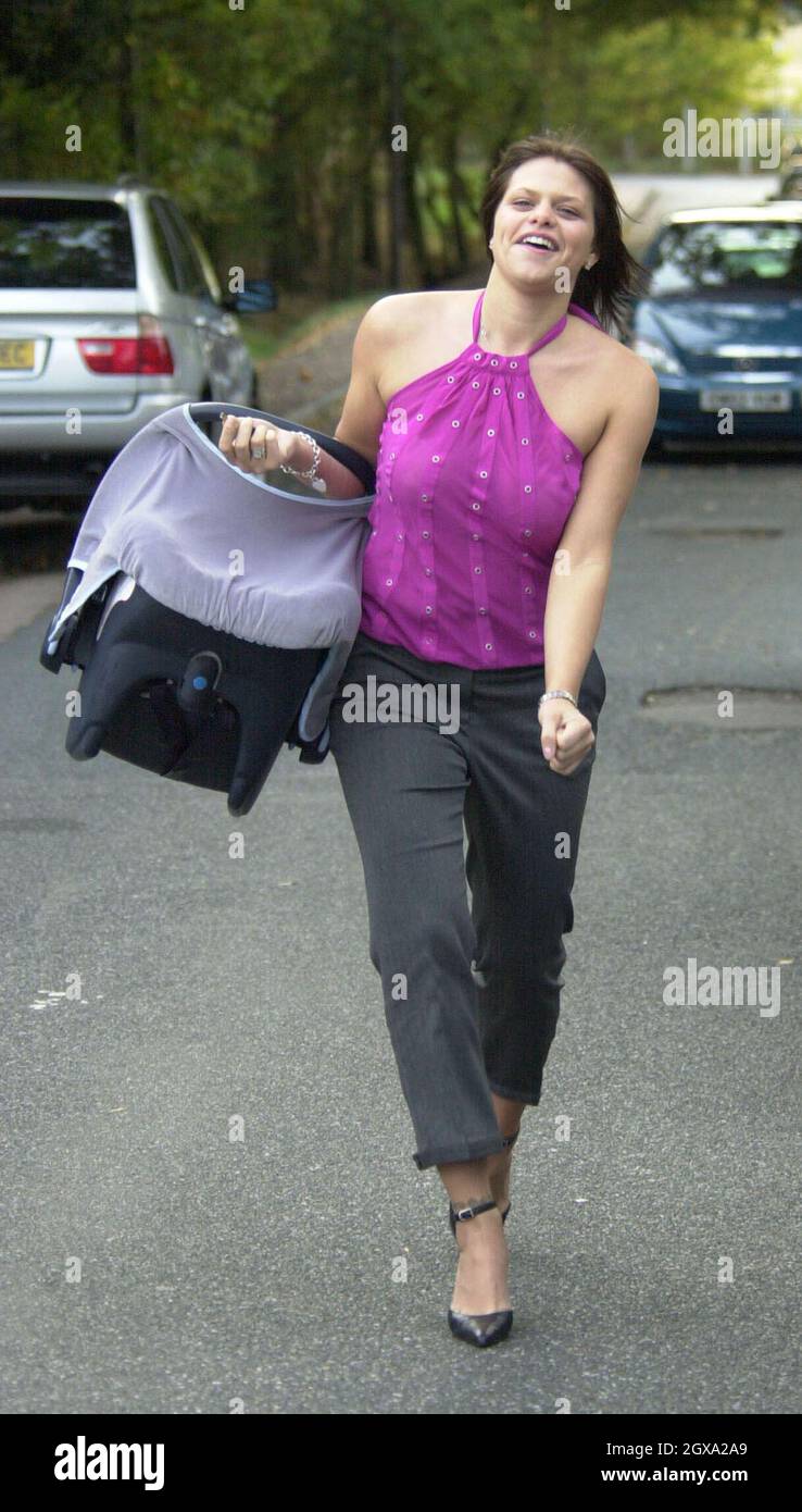 Jade goody back with partner Jeff Brazier attend the christening of ...