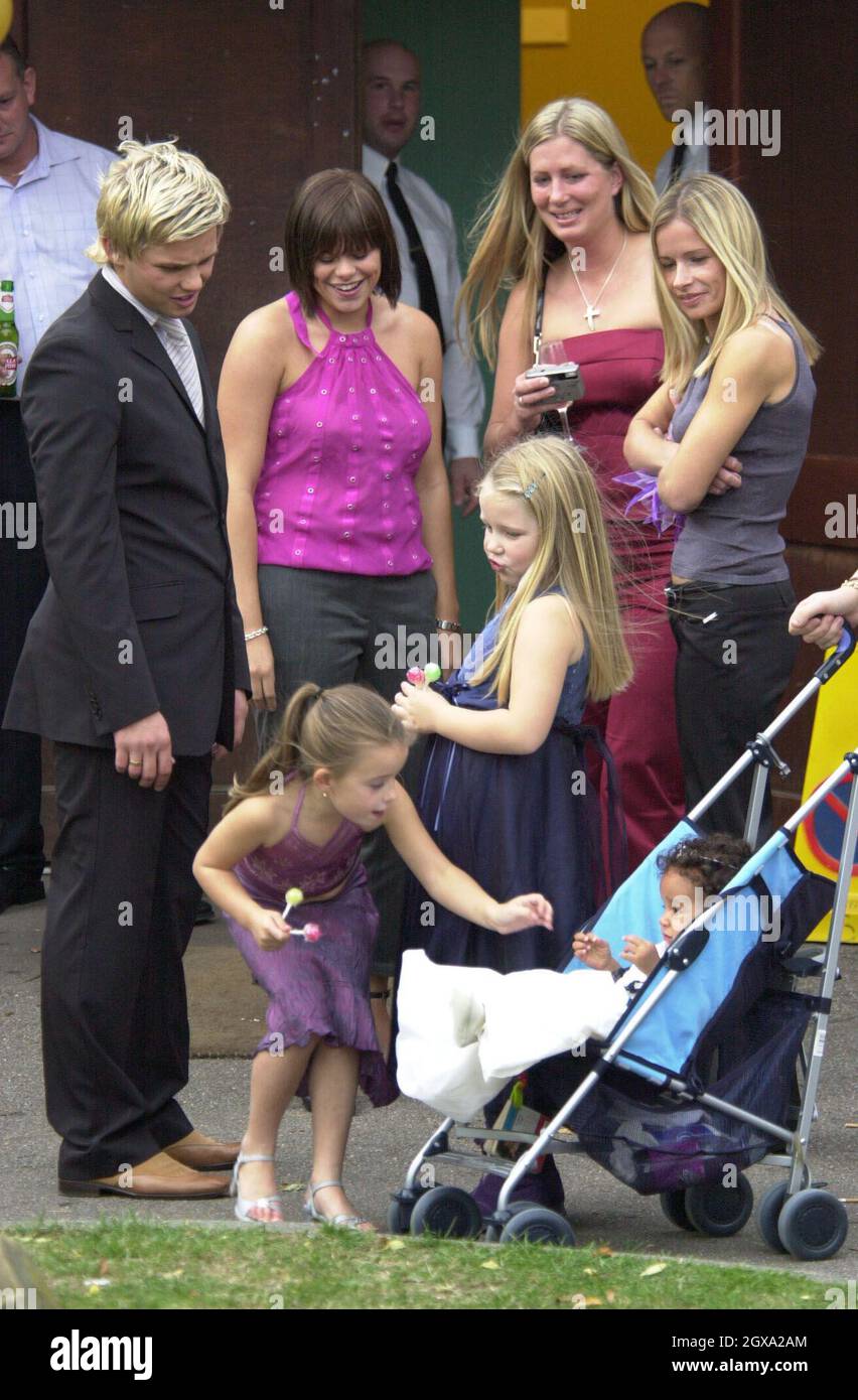 Jade goody back with partner Jeff Brazier attend the christening of ...