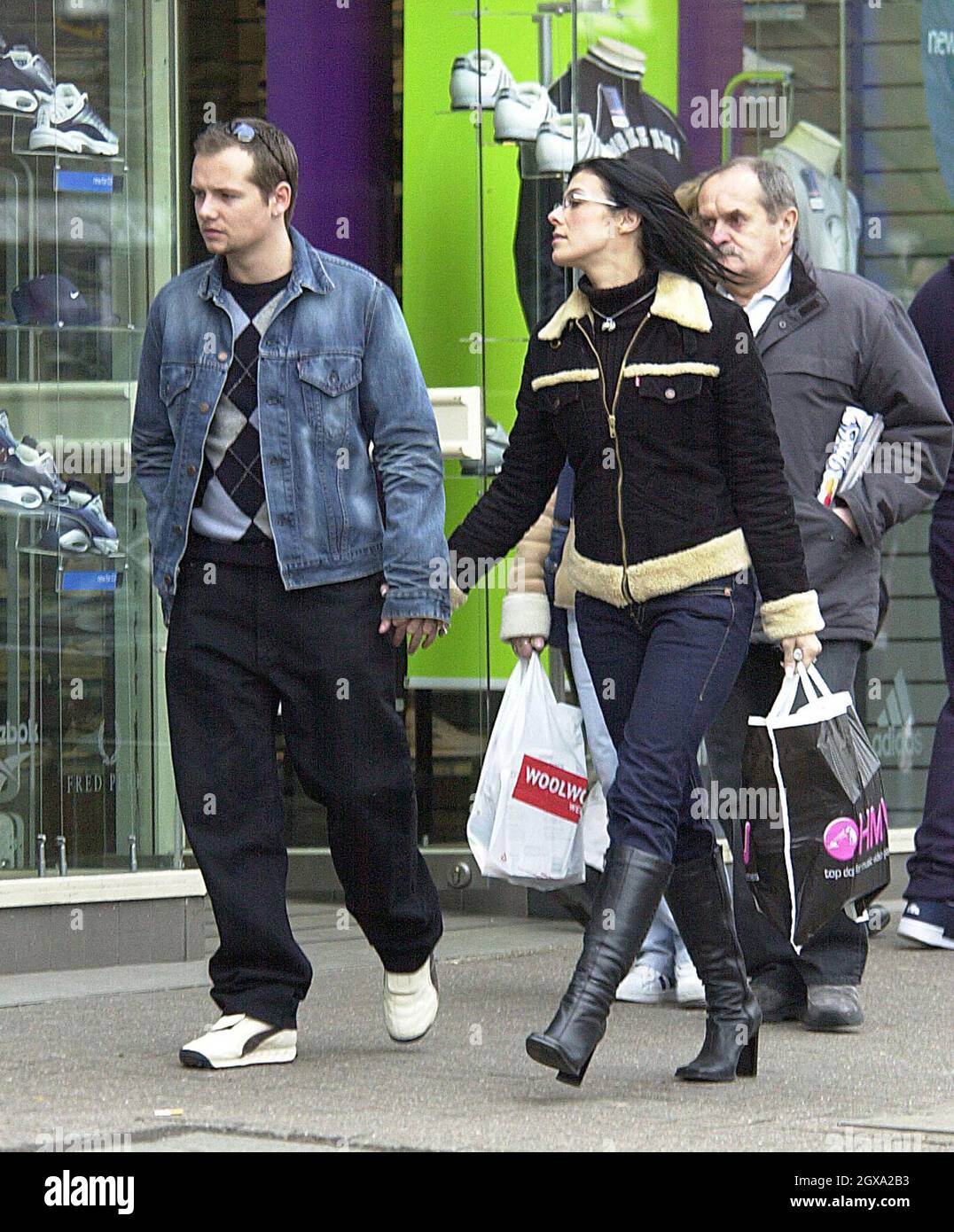Jack Ryder and Kym Marsh out with Kym's parents in HMV where they ...