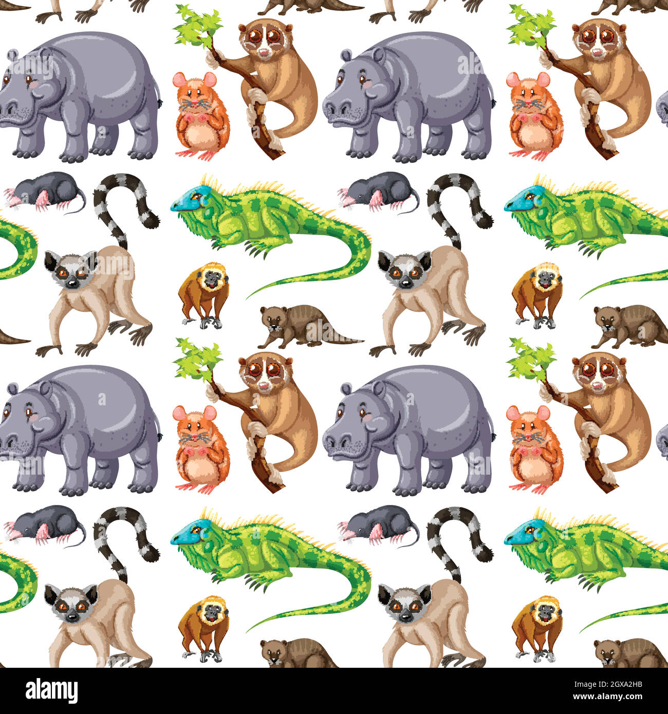 Seamless background with wild animals Stock Vector Image & Art - Alamy