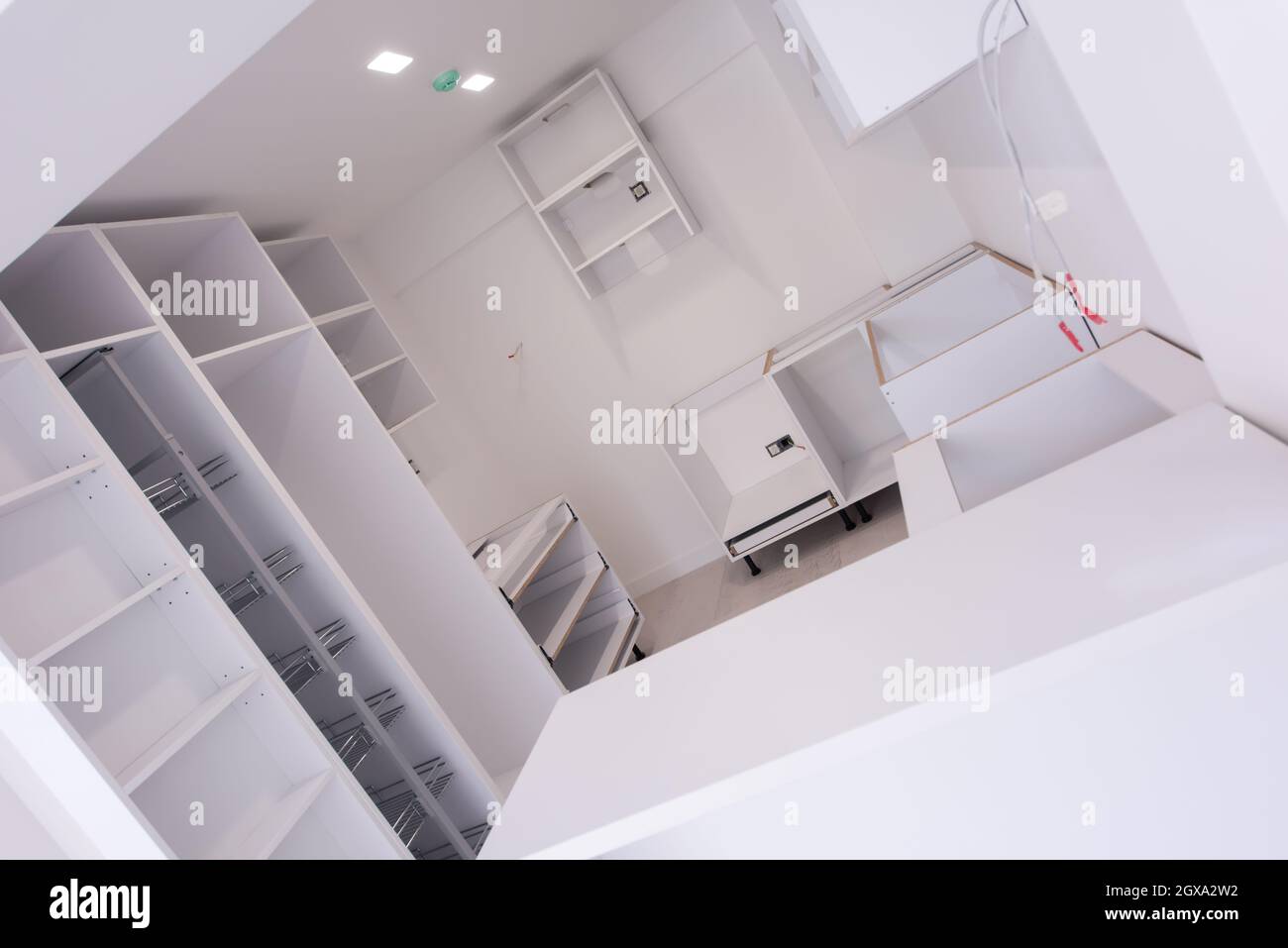 work in progress on the beautiful modern bright clean unfinished ...