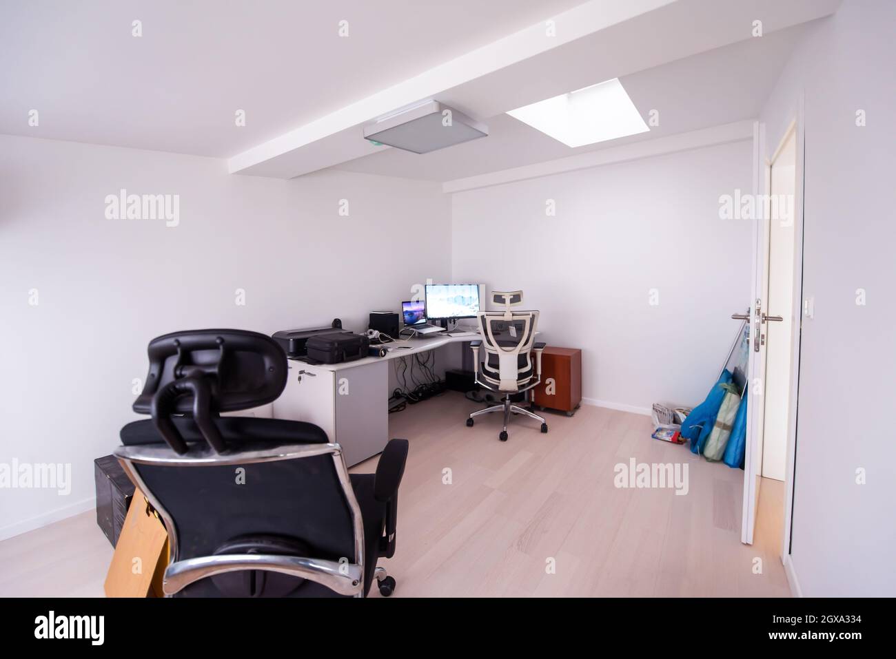 big modern home office room design interior Stock Photo - Alamy
