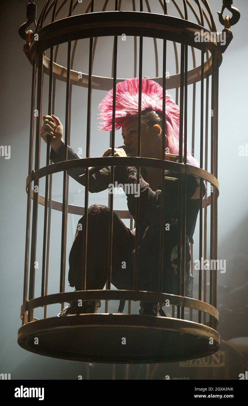 Pink performs live on stage at the Wembley Arena in London at the ...