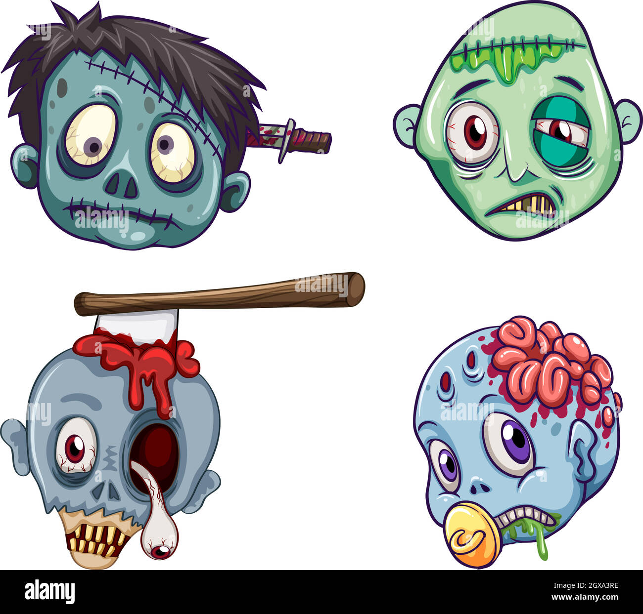 Wooden heads Stock Vector Images - Alamy