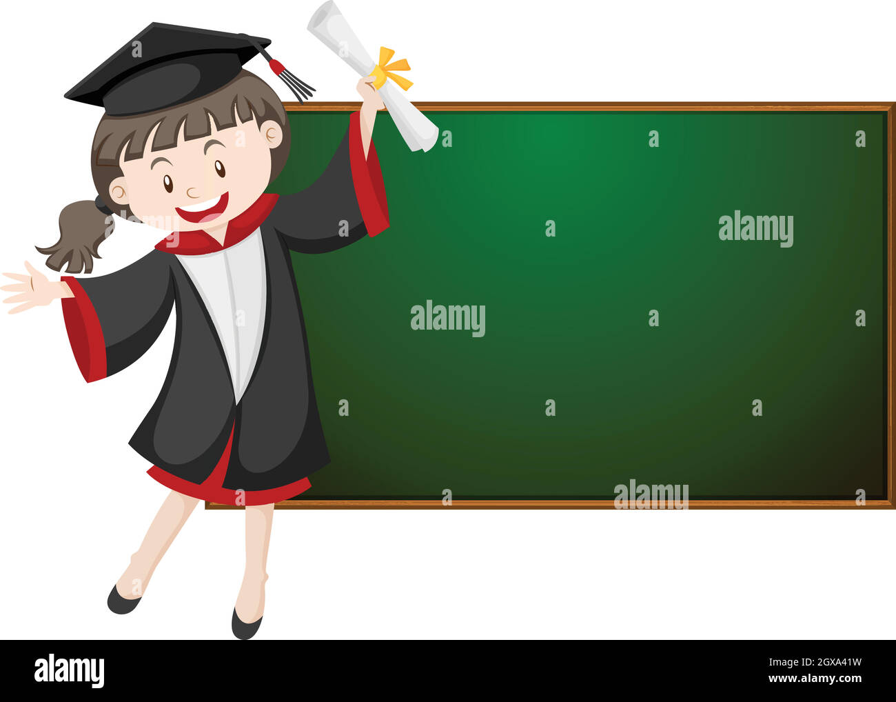 Student girl in graduation Stock Vector Images - Alamy