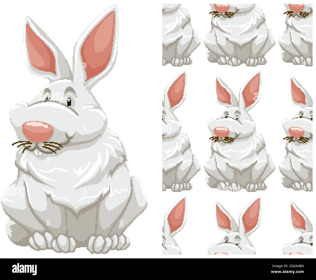 Adorable rabbit on white Stock Vector Images - Alamy