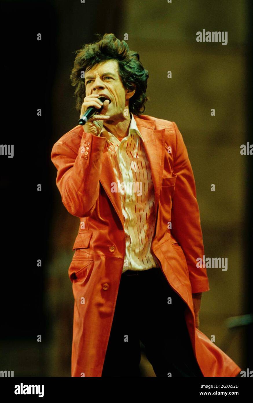 Mick Jagger from The Rolling Stones performing live at Wembley in ...